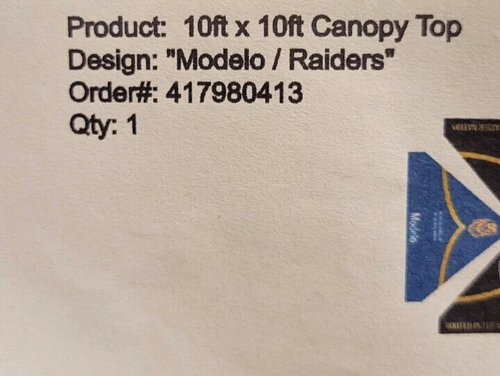 MODELO BEER LAS VEGAS RAIDERS NFL CANOPY REPLACEMENT COVER 10x10 HEAVY ...
