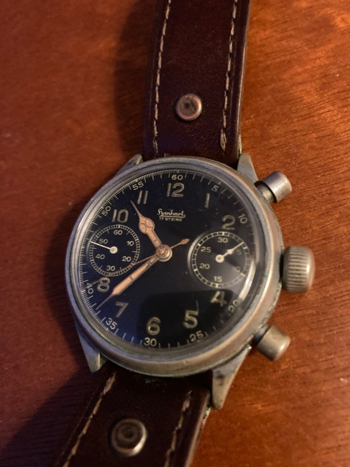HANHART WWII Luftwaffe German Pilot Aviator Watch | eBay
