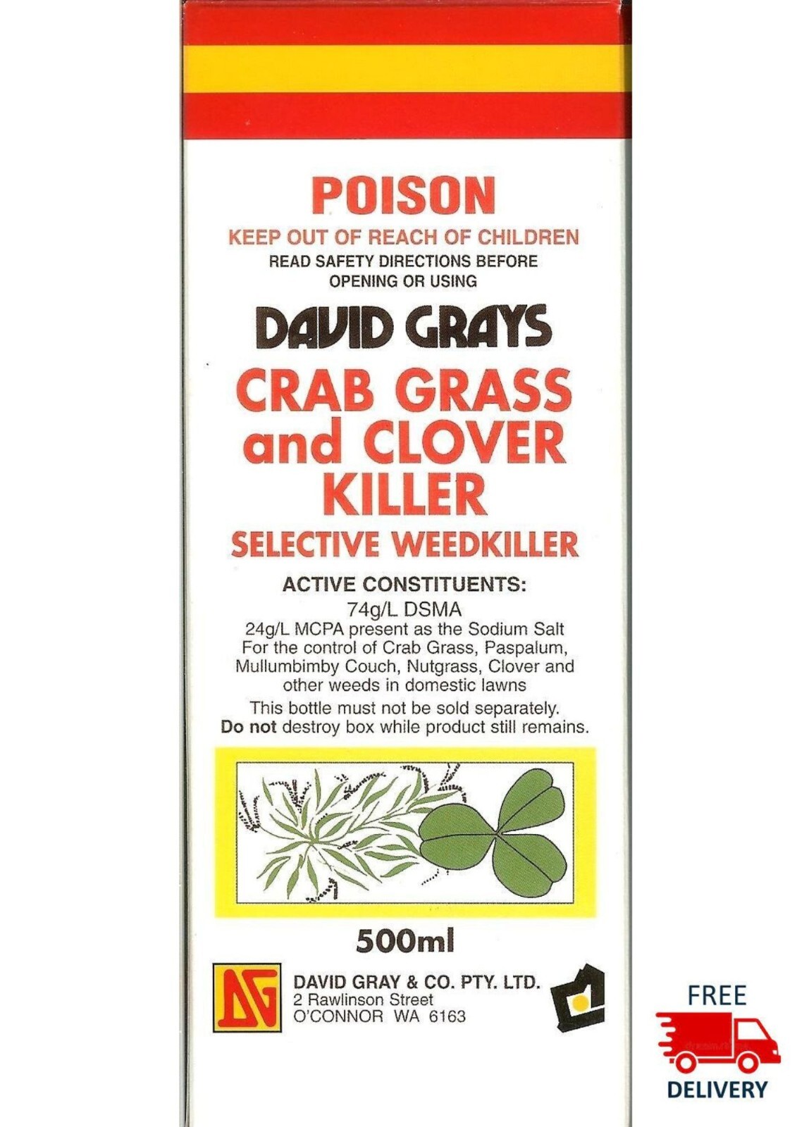 Crab Grass Clover Killer Weed Spray 500mL David Grays Crabgrass ...