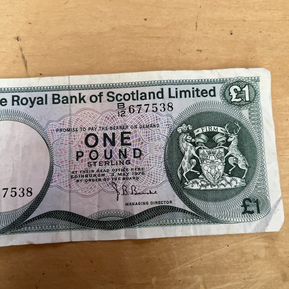 Scottish One Pound Banknote Notes Old Banknotes Edinburgh Castle ...
