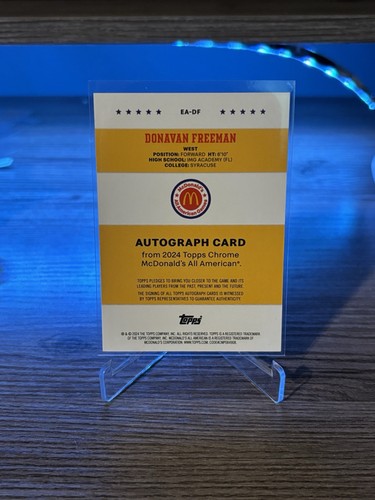 2024 Topps Chrome McDonald's Donovan Freeman On Card Auto EA-DF NCAA | eBay