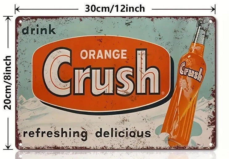 Orange Crush Vintage Style Tin Sign - 8x12 Inch | eBay