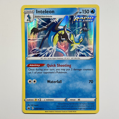 Pokémon TCG Inteleon Chilling Reign 043/198 Holo Rare Mint | eBay