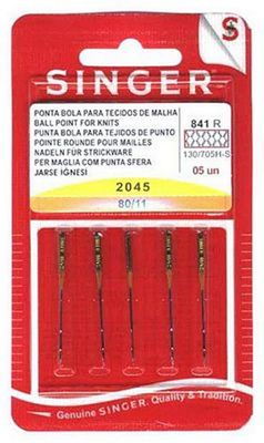 5 SINGER BALLPOINT KNIT NEEDLES 2045 HOME SEWING MACHINE SIZE #11/80 ...