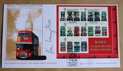 BUSES M/S 2001 BUCKINGHAM FDC BUS MAGAZINE LONDON H/S SIGNED KEN ...