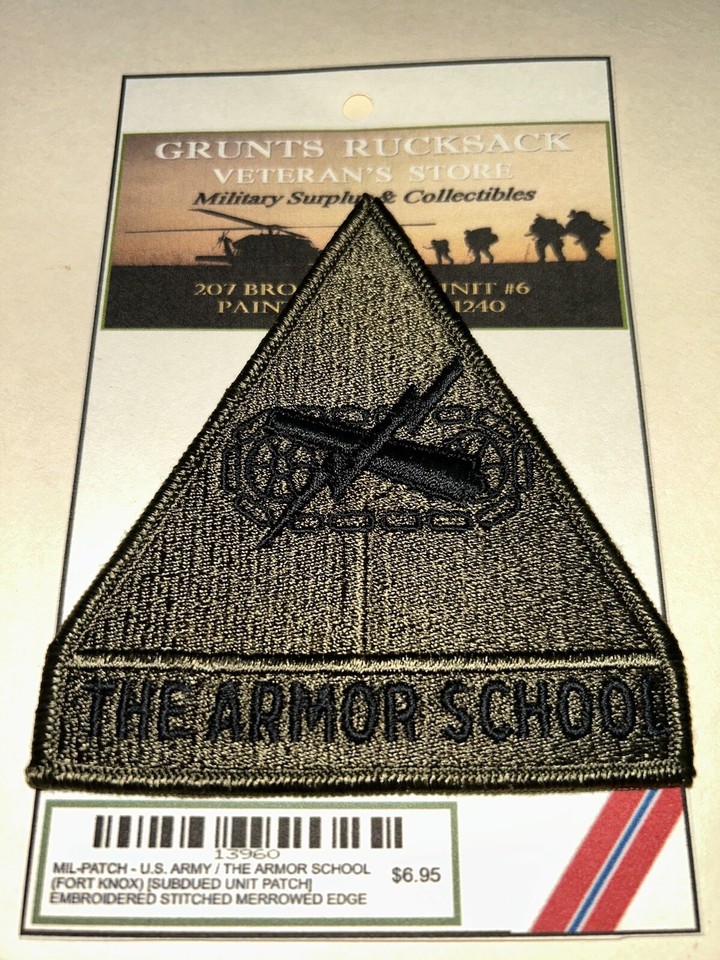 U.S. ARMY / THE ARMOR SCHOOL [FORT KNOX] - SUBDUED PATCH (Sew-On ...