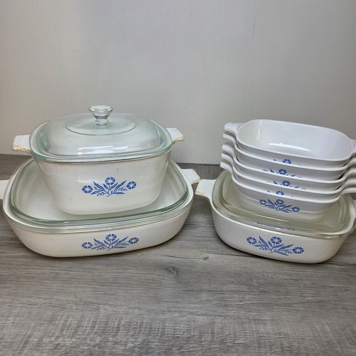 11 Piece Corning Ware Blue Cornflower Original Casserole Dishes with ...