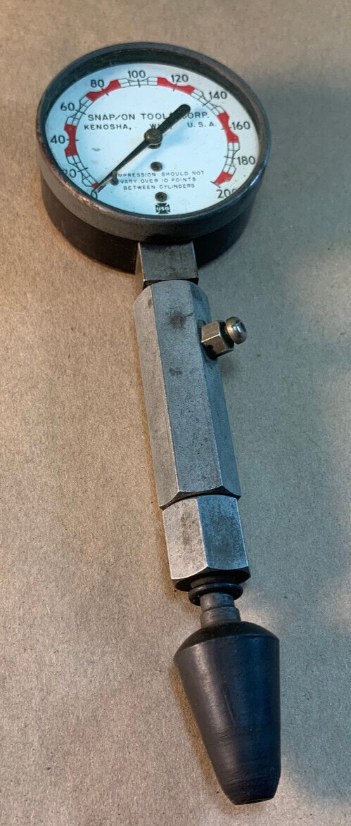 NICE Vintage Snap-On Compression Gauge 1950's USG 15114-1 200 PSI -FREE ...