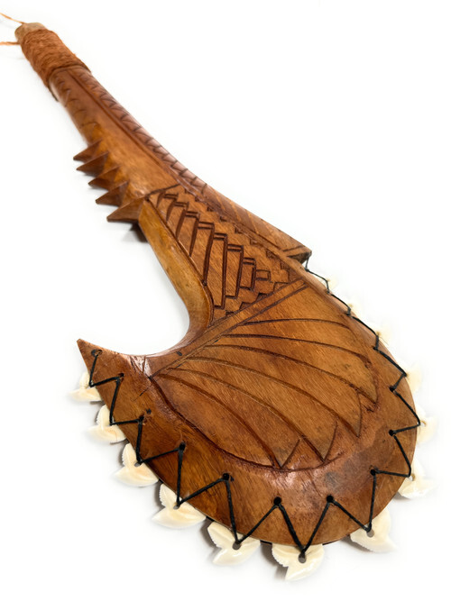 Temple Shredder Axe Club 24 inch w/ 13 Tiger Shark Teeth - Polynesian ...