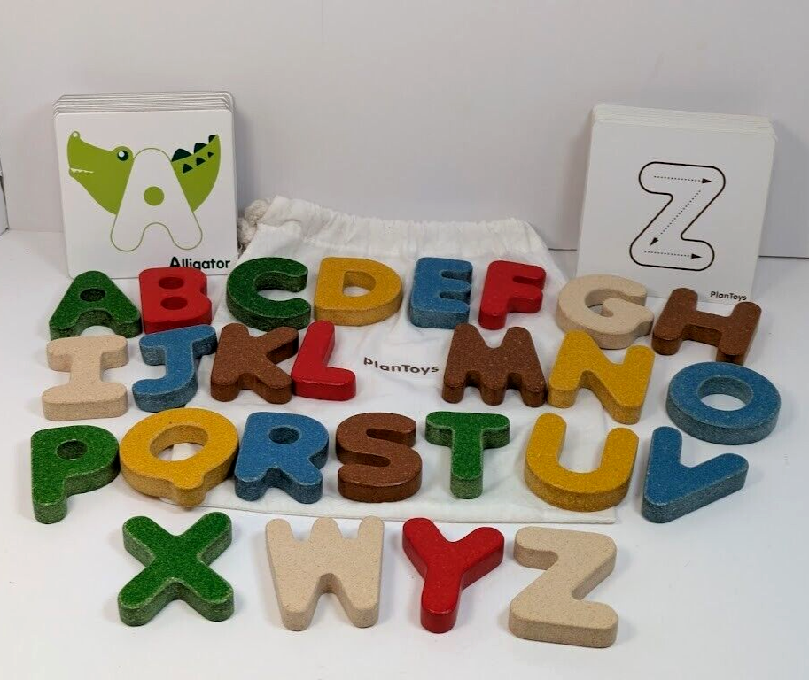 Plan Toys Alphabet Matching Set 5168 A-Z Upper Case Letters Cards ...