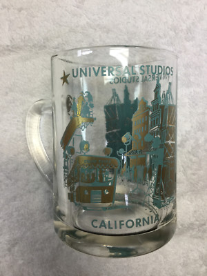Universal Studios California Glass Mug Clean Classic With Handle Logo ...