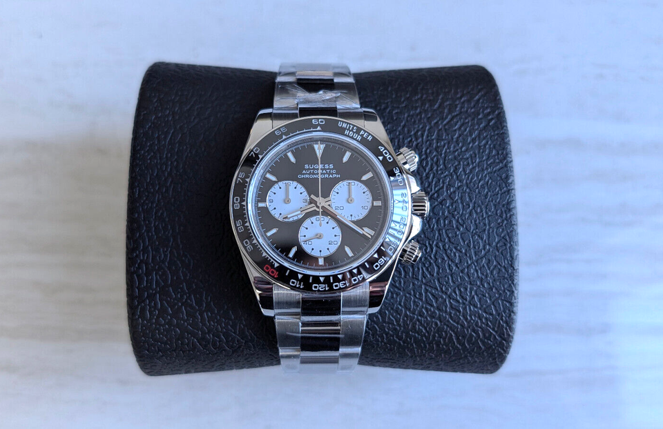 Sugess Automatic Chronograph 39mm Mens Watch Black Dial S418-2.005.S ...