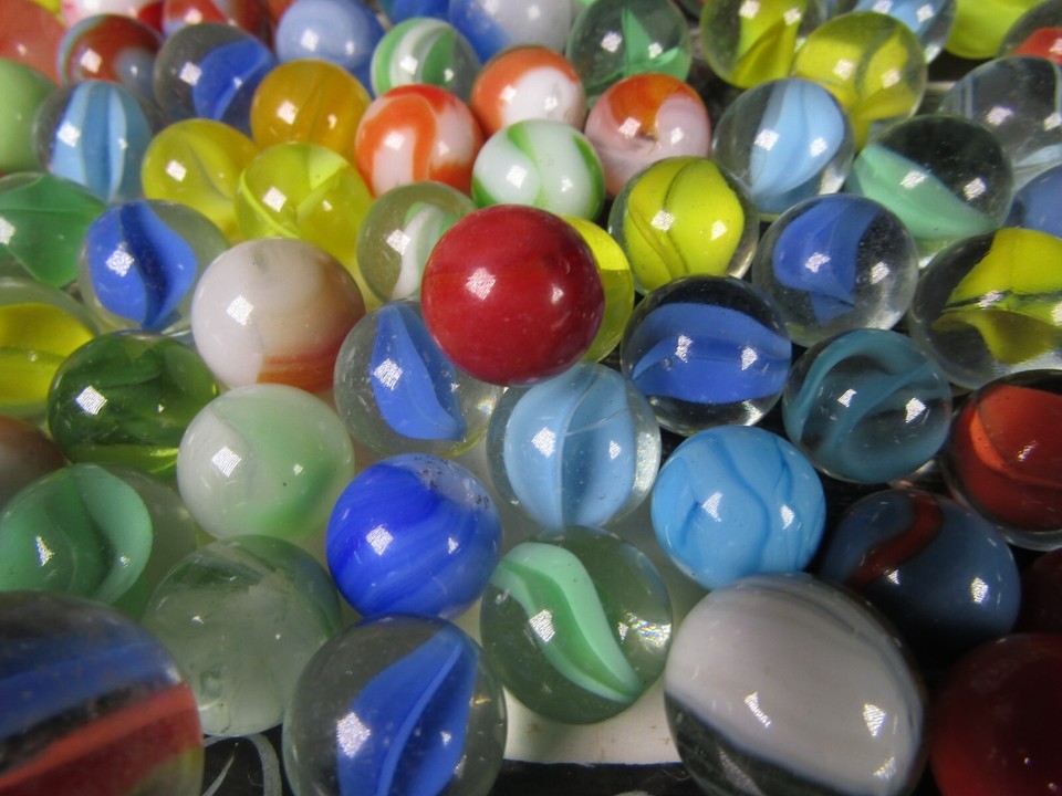 Large Lot Antique & Vintage Handmade & Machine Made Collector Marbles ...