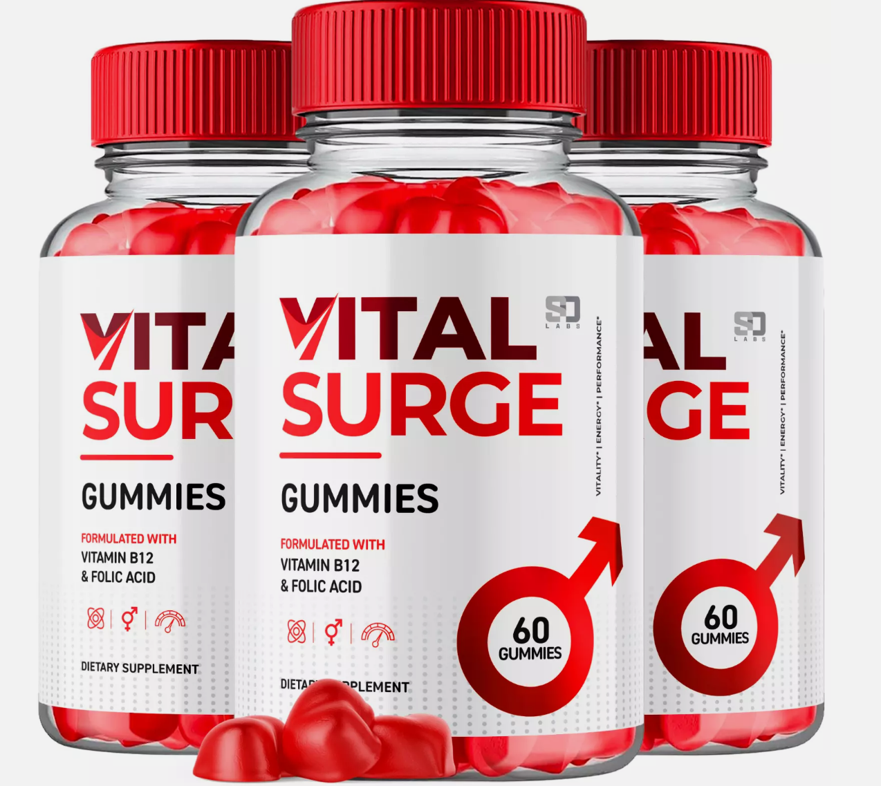 (2 Pack) Vital Surge Male Gummies, Vital Surge Testo Support Gummy (120 ...