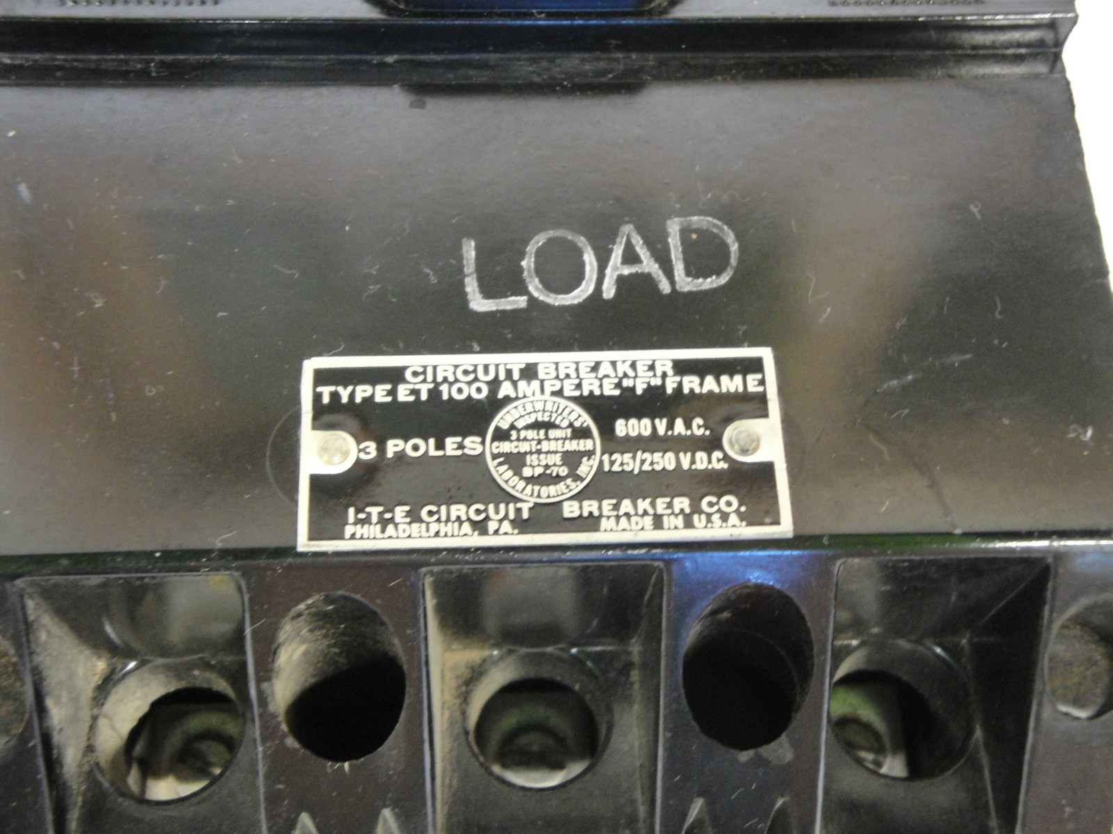 ITE CIRCUIT BREAKER TYPE ET100 3 POLES 20 AMP | eBay