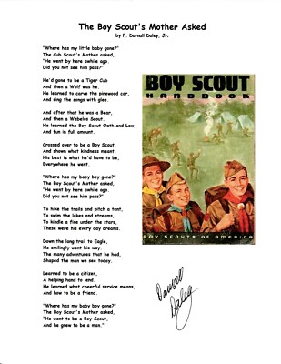 Boy Scout Poem suitable for framing - "The Boy Scout's Mother Asked ...