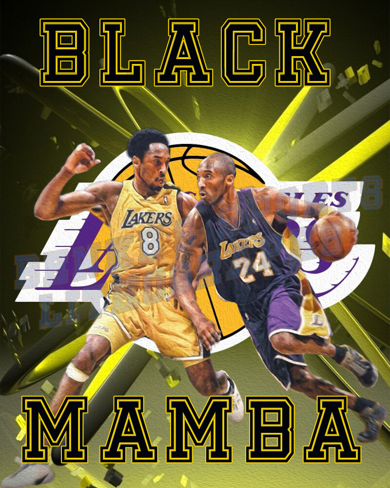 Los Angeles Lakers Lithograph print of Kobe Bryant "Black Mamba" | eBay