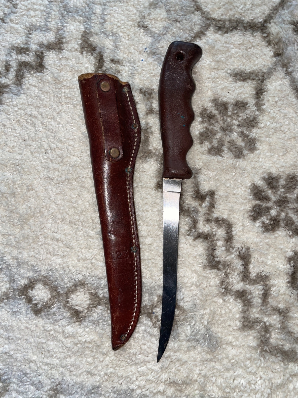 Vintage Buck 123 LakeMate Filet Knife With Leather Sheath USA Made ...