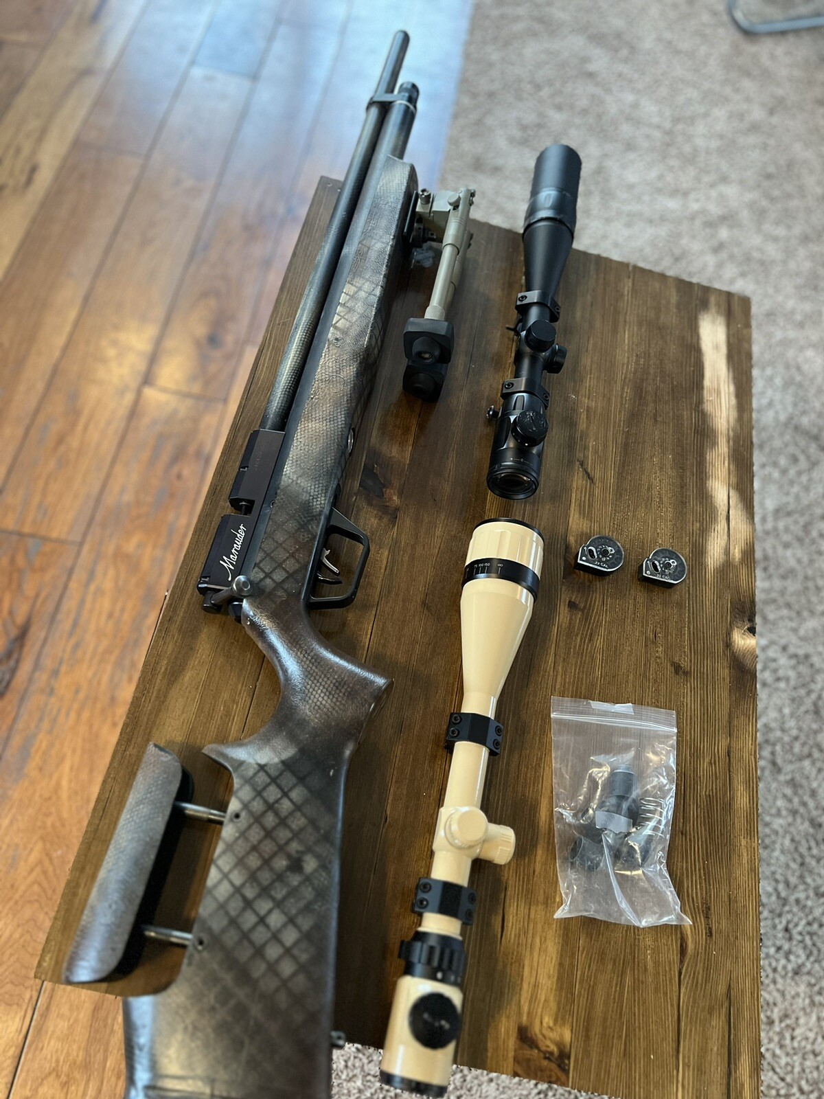 Benjamin Marauder .22 PCP Air Rifle +Bipod +Mags+ Scopes+ Spare Baffles ...
