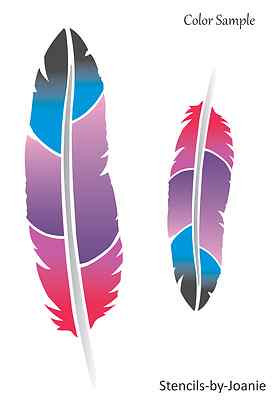 Feather Stencil 2 Plume Cabin Bird Dream Native American DIY Craft ...