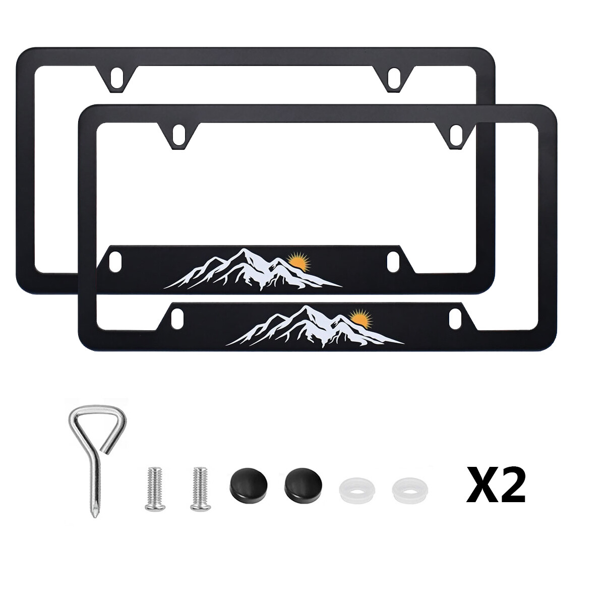 2PCS For Toyota Snow Mountains Raised Car License Plate Frame Cover ...