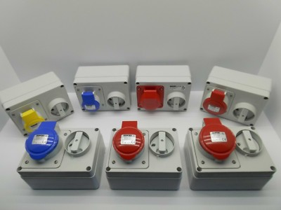 GEWISS 16, 32 AMP 110, 240, 440 VOLT IP44 INTERLOCKED SWITCHED SOCKET ...