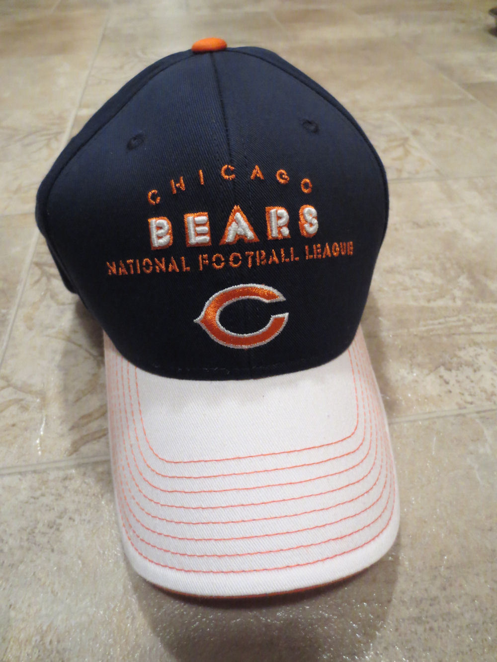 NFL Chicago Bears Baseball Cap Hat, Navy Blue & White, Structured ...