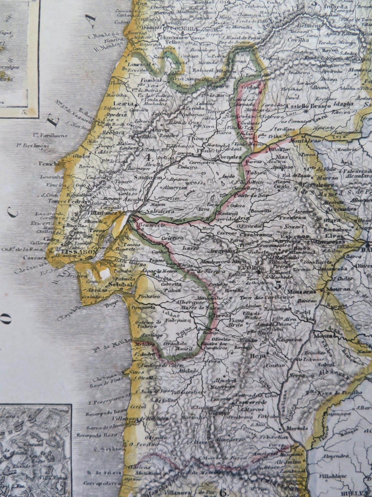 Kingdom of Portugal Azores Lisbon Porto c. 1849 detailed Meyer map | eBay