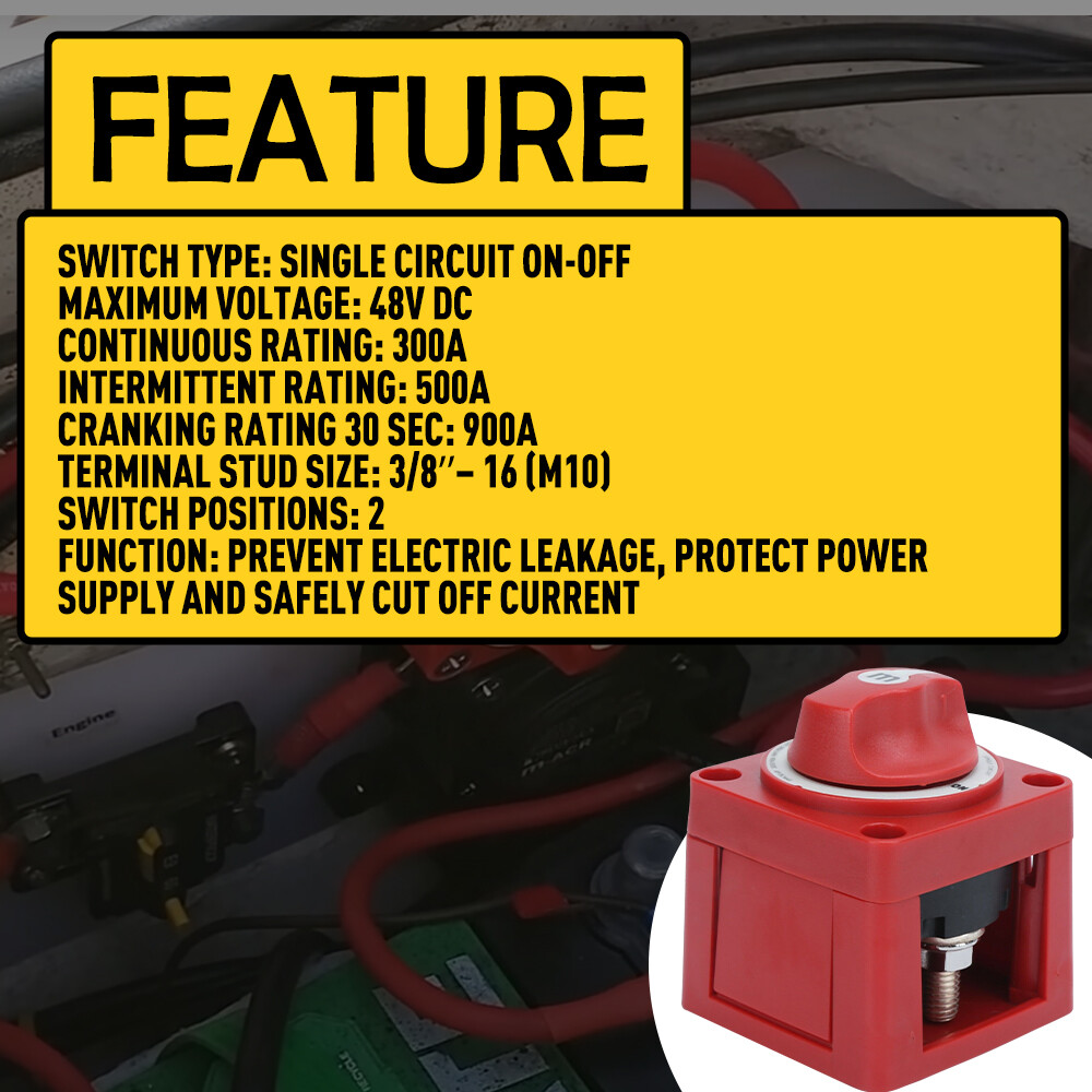12-48V 300A M-Series Battery Disconnect Switch On Off Power for marine ...
