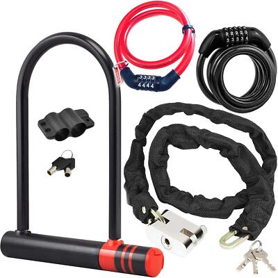 HEAVY DUTY STRONG MOTORCYCLE MOTORBIKE BIKE SECURITY CHAIN BICYCLE ...