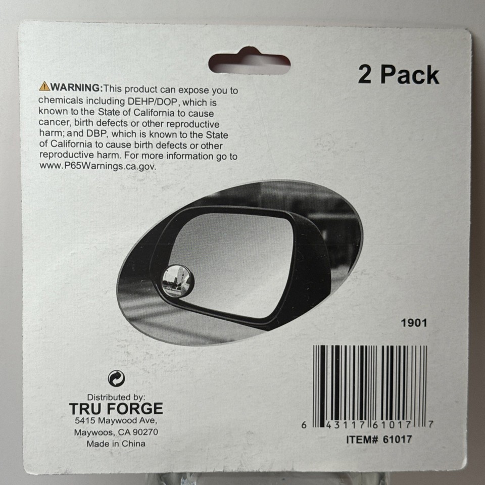 2pc Blind Spot Mirror-2'' Universal Fit Round Convex Rear Side Adhesive ...
