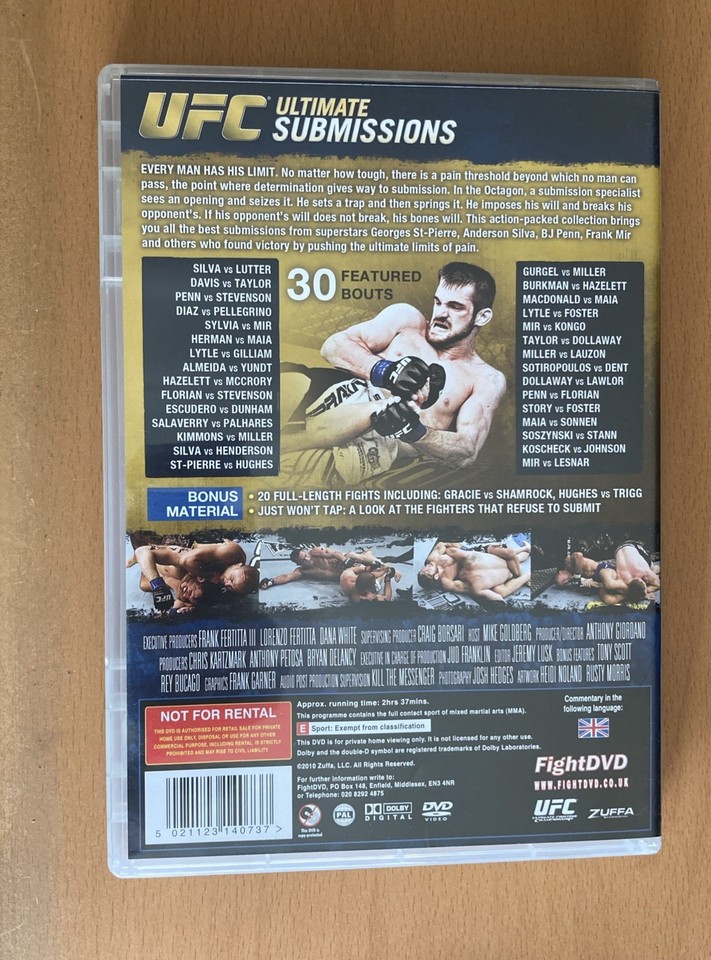 UFC ULTIMATE SUBMISSIONS FIGHT DVD | eBay
