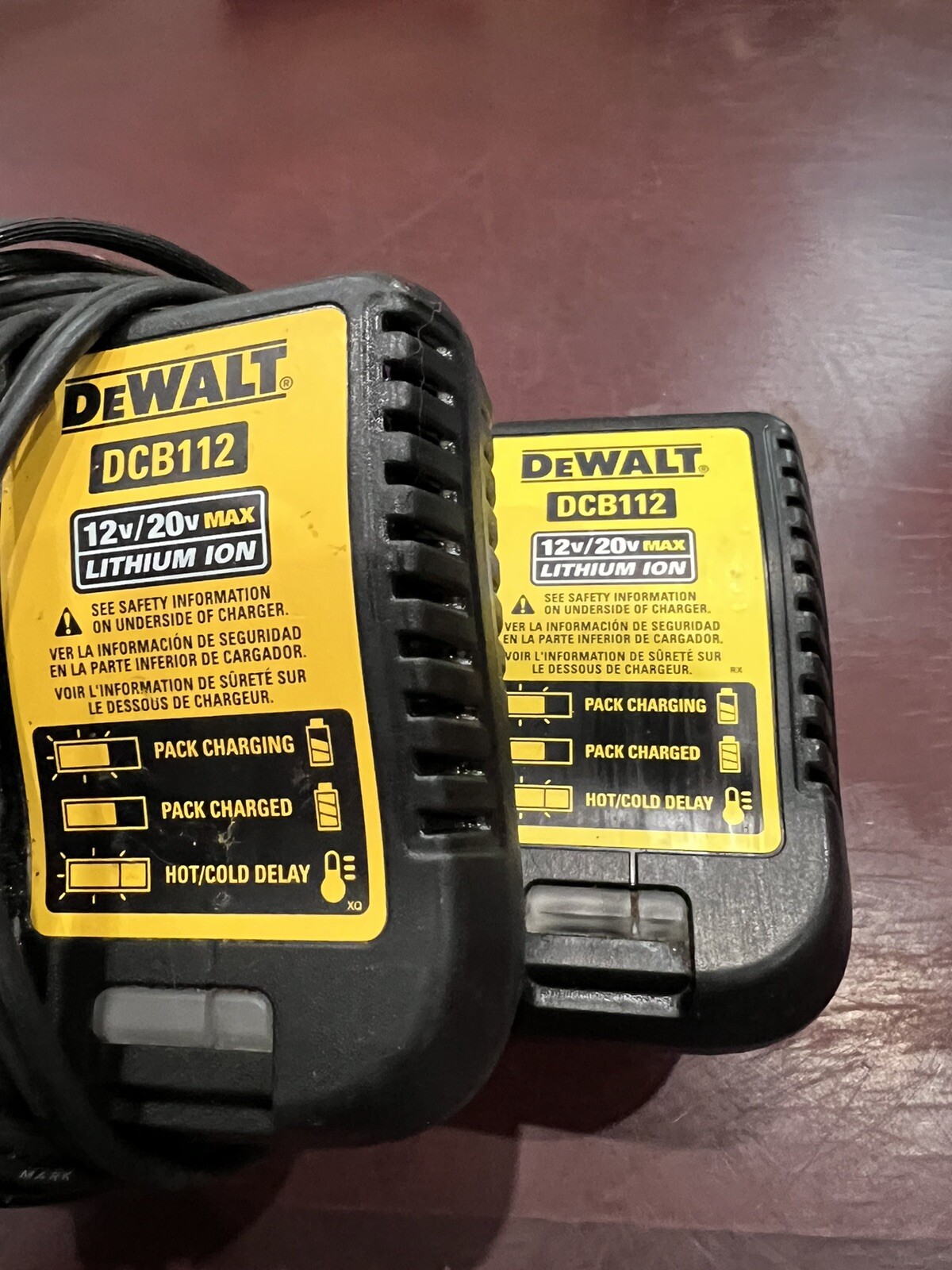 GENUINE DEWALT DCB112 12V & 20V MAX Battery Charger. 2 Total Chargers ...