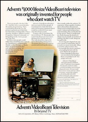 1977 Advent VideoBeam Television $3000 tv beyond tv retro photo print ...