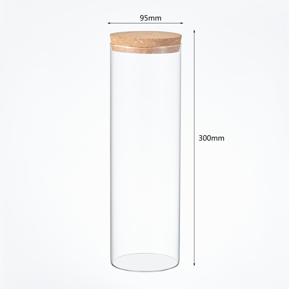 Round Clear Glass Pantry Jar Kitchen Storage Canister Jar with Airtight ...