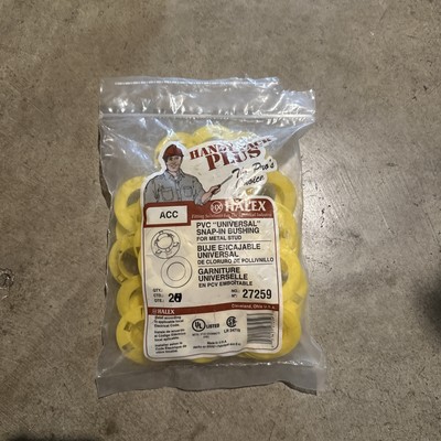 🔰 Halex Pvc Universal Snap-In Bushing For Metal Studs. Yellow 24 Pcs ...