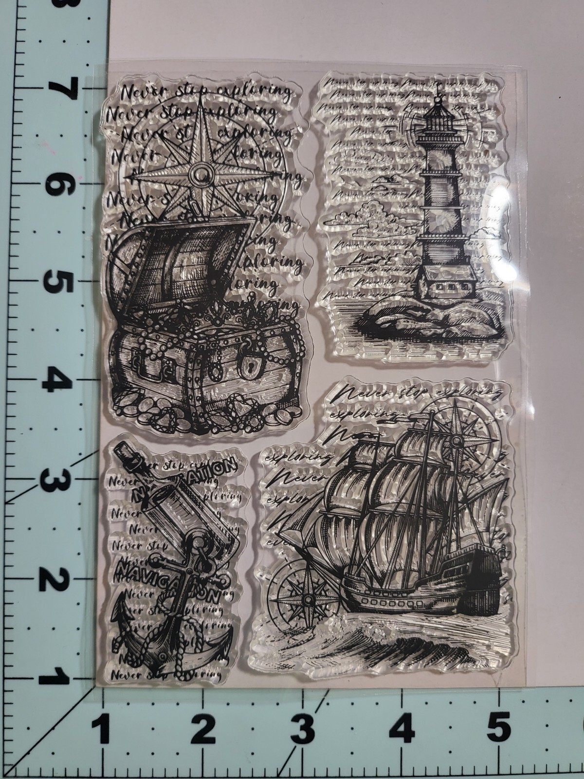 lighthouse ship ocean clear stamps texture card clay FAST Free Ship | eBay