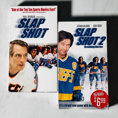 VHS Lot of 2 - Slap Shot - Paul Newman - Slap Shot 2 - Stephen Baldwin ...