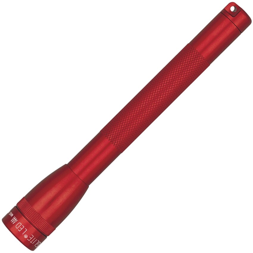Mag-Lite Red Mini Mag Flashlight LED Pocket Clip Batteries Durable ...