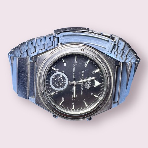 Scarce PHASAR Alarm Chronograph Quartz Analog Men's Watch For Repair ...