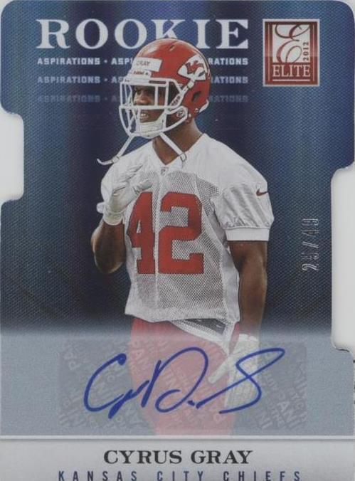 2012 Elite - Rookie Cyrus Gray #160 Aspirations Die-Cut Signatures /49 ...