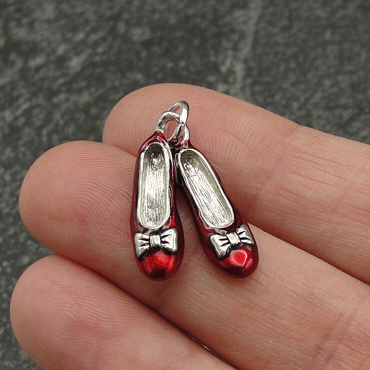Red Ruby Slippers Charm - Wizard of Oz Charm - Ruby Red Shoes Charm ...