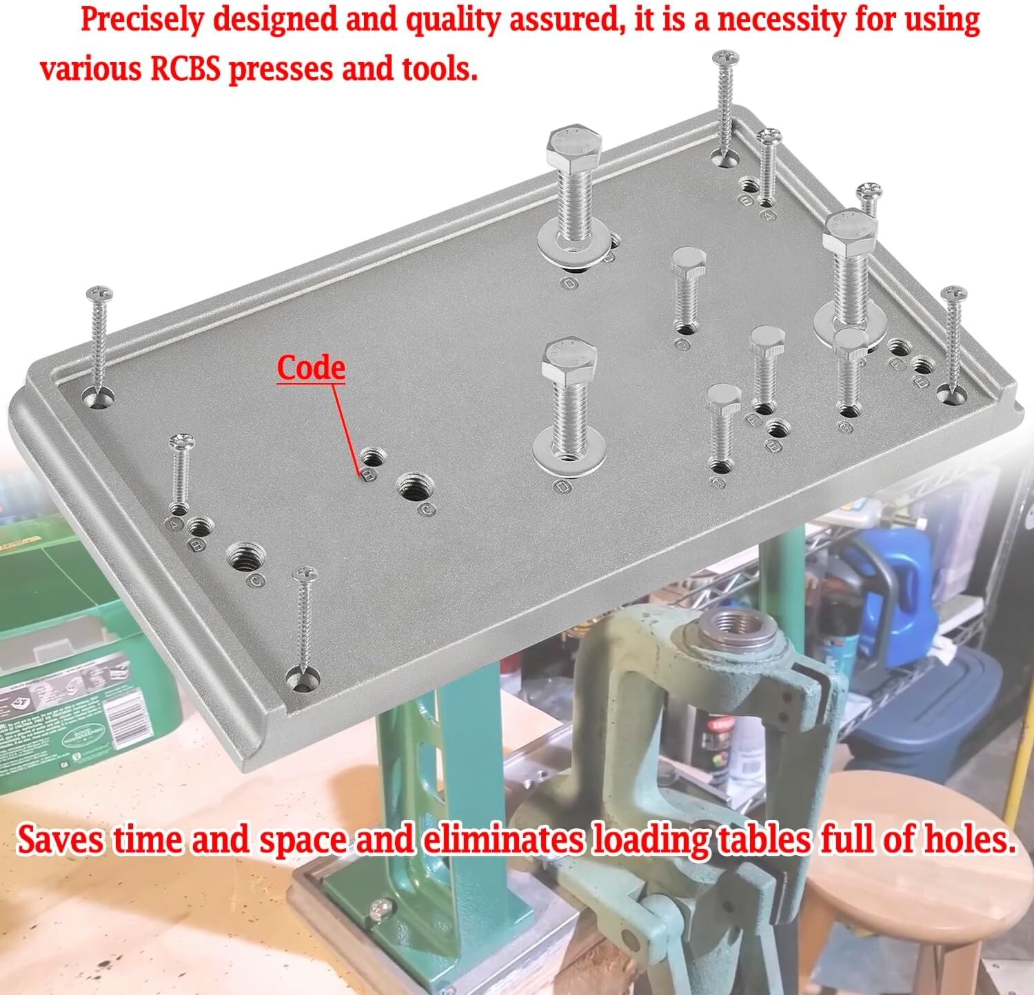 For RCBS Cast Aluminum 9282 Accessory Base Plate 3 Grey Shell Holder ...