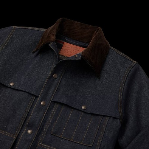 New Filson Lined Denim Cruiser Mens Size XL MADE IN USA Raw Indigo Dark ...
