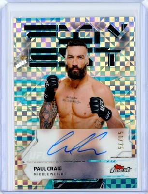 2025 Topps Finest UFC PAUL CRAIG Blue Checkerboard Refractor Autograph ...