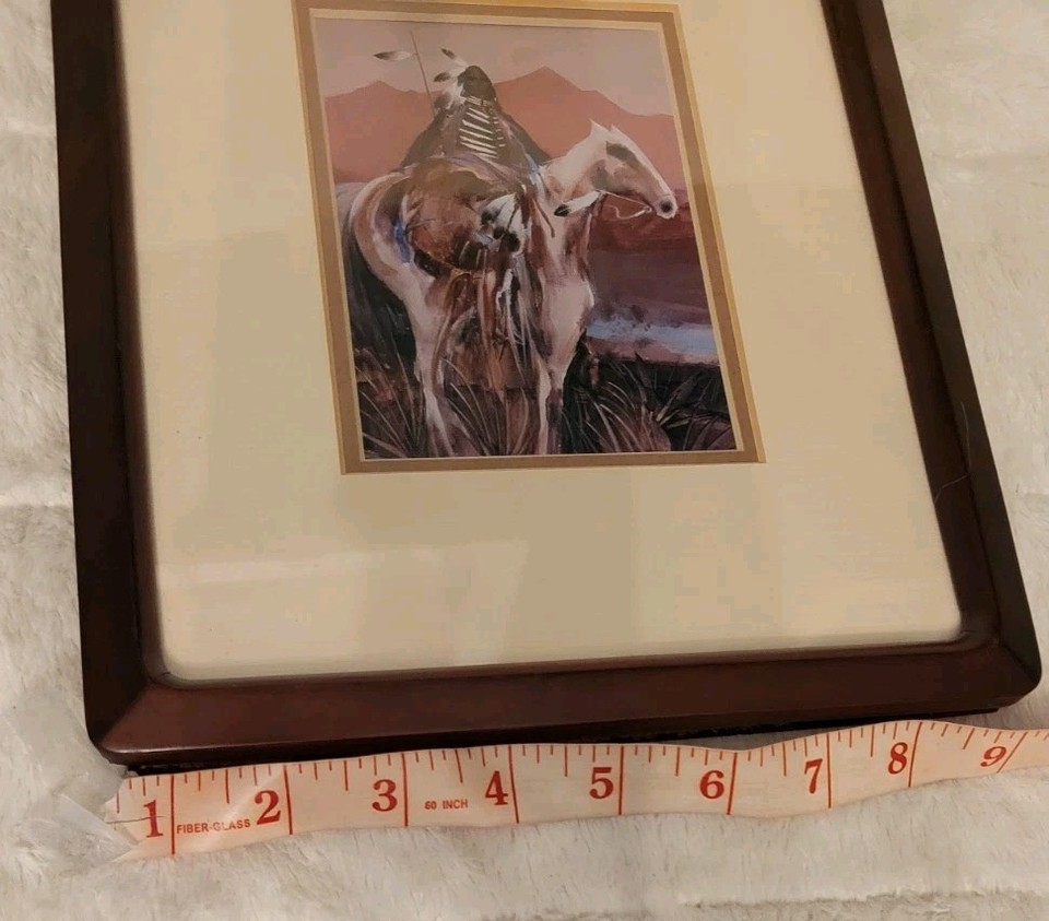 Native American Jim Prindiville Art Print Warrior At River On Horse ...