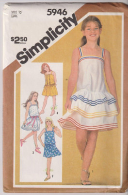 5946 SIMPLICITY - SUNDRESS w Variations - Girls Size 10 | eBay