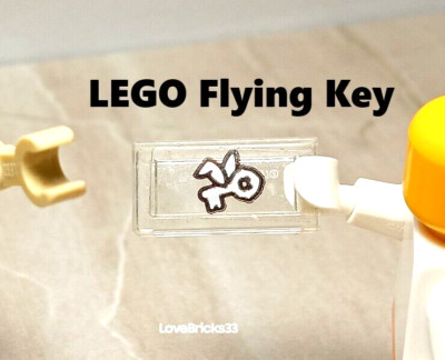 LEGO Key Flying Trans Clear 1x2 Sticker Part 71043 Silver Skeleton Key ...