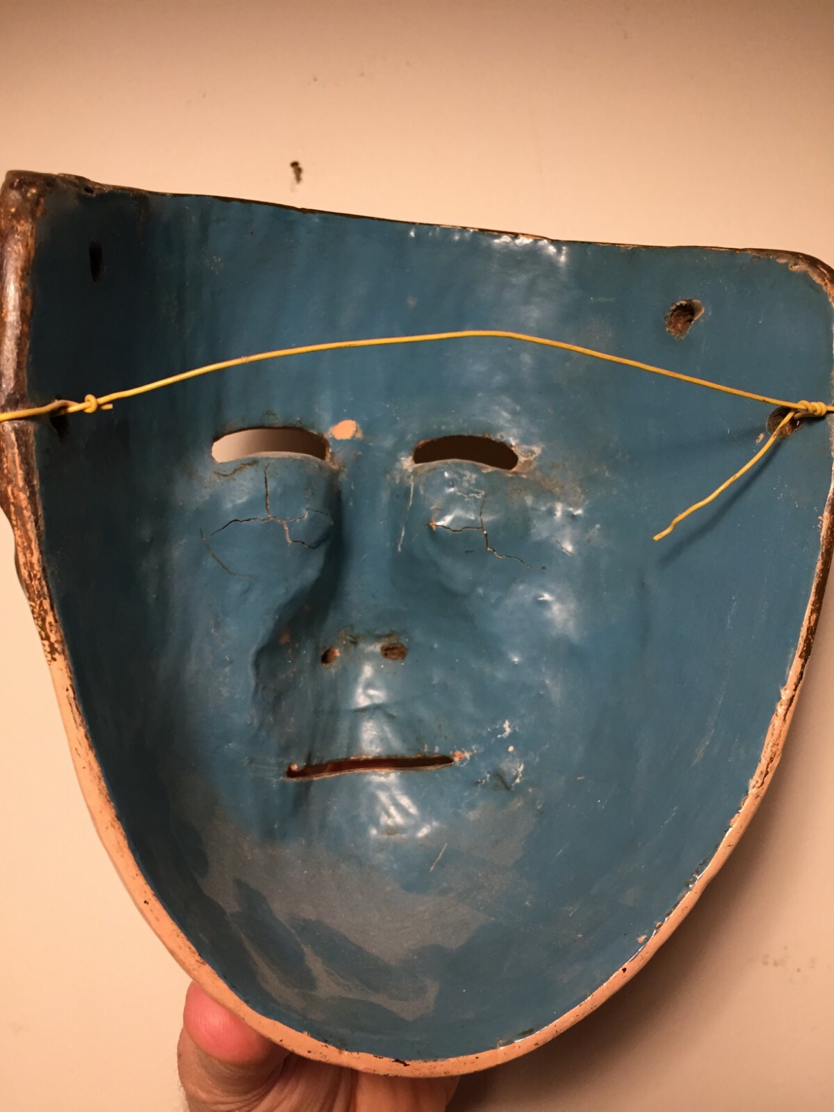 Collection (3) Mexican Catrine (Dandy) Masks w/Glass Eyes Santero Reyes ...