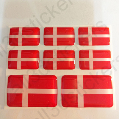 Sticker Denmark Resin Domed Stickers Denmark Flag 3D Vinyl Adhesive ...